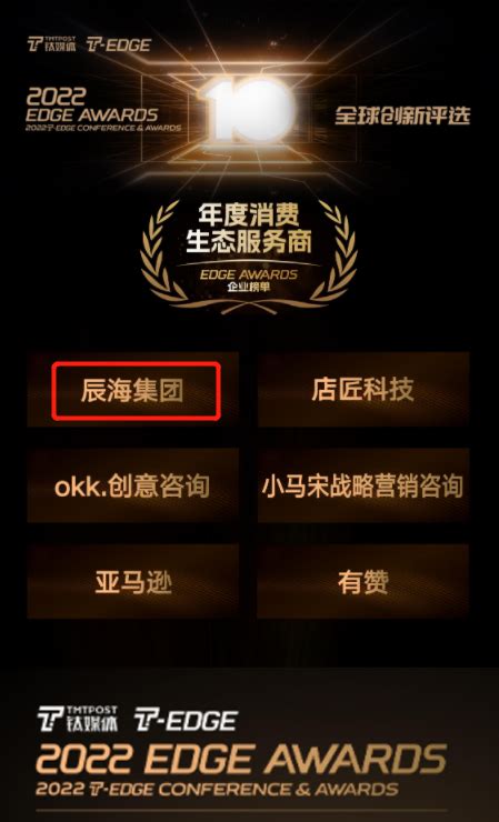 辰海集团获钛媒体2022 Edge Awards“年度消费生态服务商”奖项edge服务商钛媒体新浪新闻