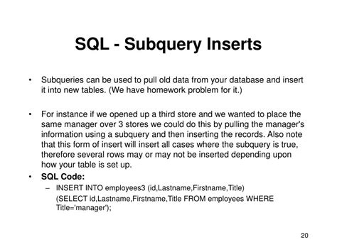 Ppt Mastering Subqueries In Sql Techniques And Examples Powerpoint