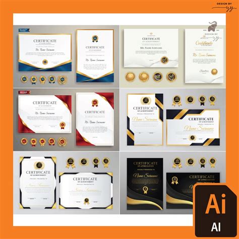 100 Eps Ai Certificates Design Template Premium [ Eps ] Template Design Sijil Penghargaan