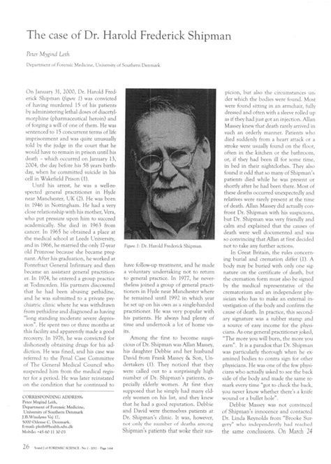 Pdf The Case Of Dr Harold Frederick Shipman