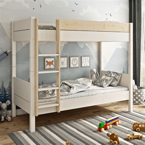 Pack Lit Superposé H174 2 Matelas 90x200 Achille Blanc Bois