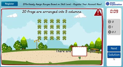 Math Explanation Model Division By Sharing Into Rows And Columns