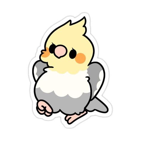 Cinnamon Pied Cockatiel Kawaii Birbs Sticker For Sale By Blirbos