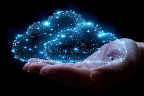 Hand Holding Cloud Computing Icon For Secure Data Storage And File Management In Digital