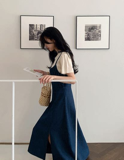 Top0383 헤이즌 데님 뷔스티에 롱 원피스청원피스민소매원피스나시원피스a라인원피스 에이블리