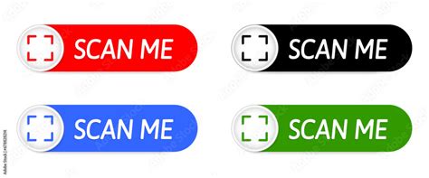 Scan Me Button With Viewfinder Frame Icon Qr Code Scanning Download