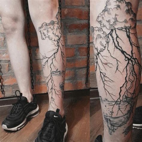 Tatuaż gromy Autor Lucky Tattoo dziarownia pl