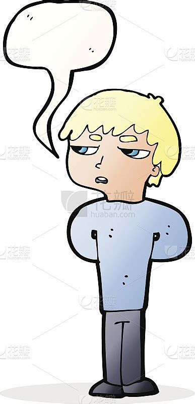 卡通反社会的男孩，说话冒泡