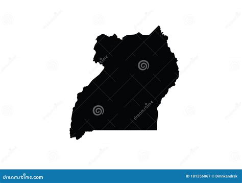 Uganda Outline Map Country Shape Stock Vector Illustration Of Land Empty