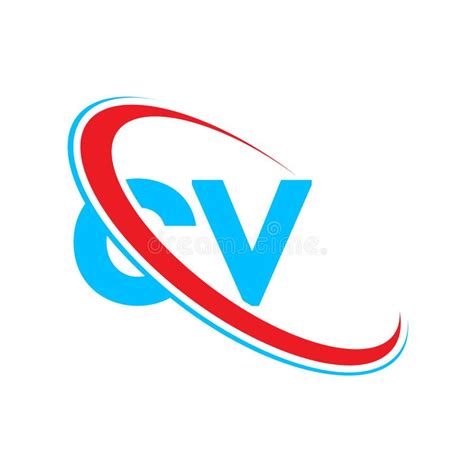 Cv C V Letter Logo Design Initial Letter Cv Linked Circle Upercase
