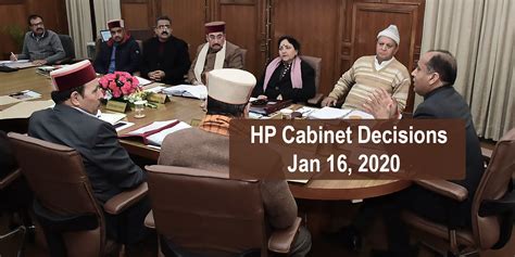 Hp Cabinet Decisions Jan 16 2020 Govt To Fill Up Over 800 Posts Of