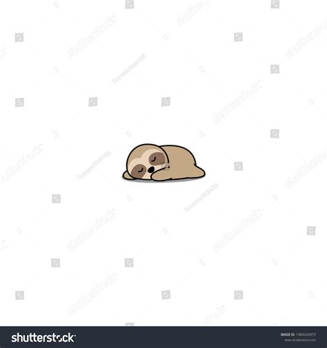 Lazy Sloth Sleeping Cartoon Icon Vector Vetor Stock Livre De Direitos 1384243973 Shutterstock