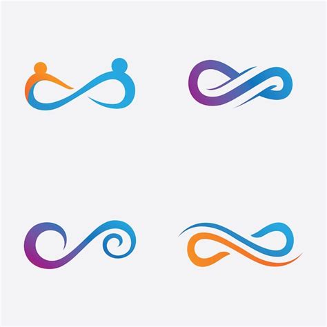 무한대 아이콘 벡터 템플릿 디자인 프리미엄 벡터