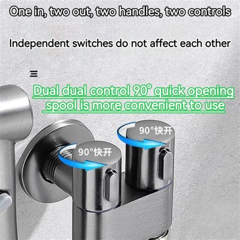 Bidet Spray Set High Pressure Bathroom Toilet Hand Bidet Faucet Stainless Steel Two Way Tap Pipe