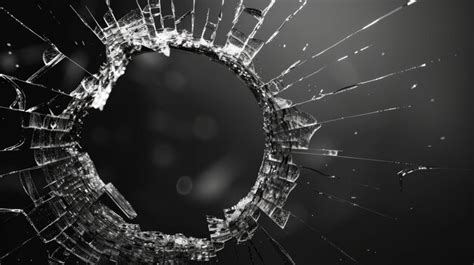 Premium Photo Bullet Hole Overlay On Black Glass For Transparent