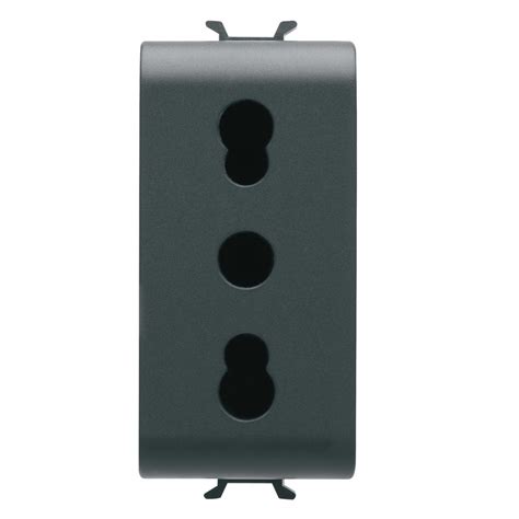 Gewiss Chorus Two Way Socket 10 16a Black Gw12203