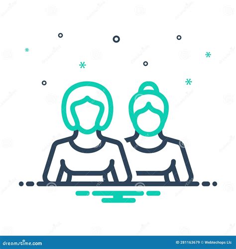 Mix Icon For Sisters Sissy And Girls Stock Vector Illustration Of