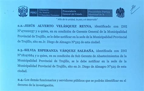 Trujillo Procurador de la MPT denuncia a Arturo Fernández y dos funcionarios por omisión de