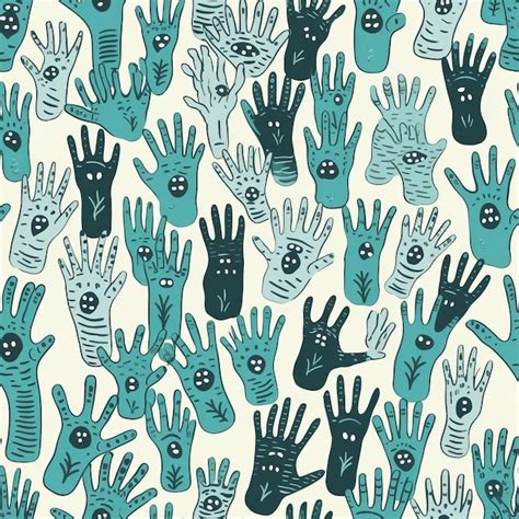 Unsettling Allure Exploring The Creepy Hands Pattern Premium Ai