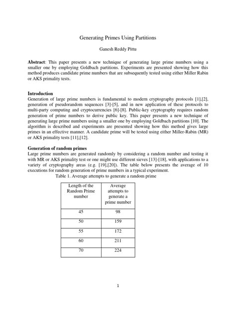 Generating A Primes Using Partitions Pdf Prime Number Combinatorics