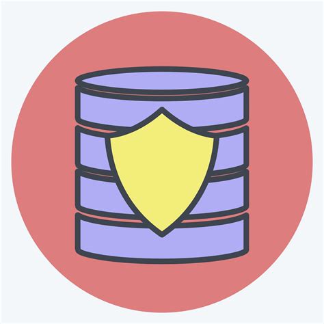 Icon Secured Backup Suitable For Data Analytics Symbol Color Mate Style Simple Design