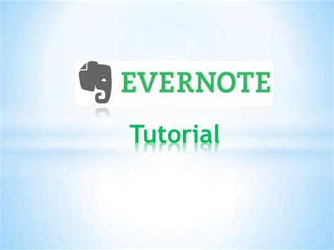 Evernote Tutorial Ppt