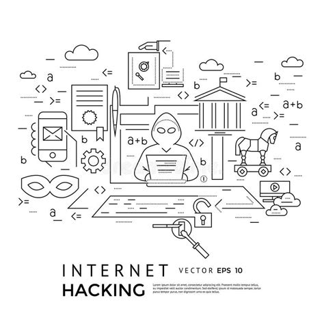 Digital Vector Black Internet Security Stock Vector Illustration Of