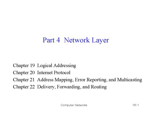 Network Layer Done Part Network Layer Chapter Logical