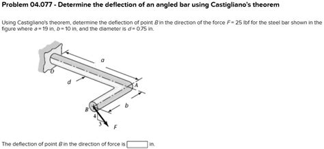 Problem 04077 Determine The Deflection Of An Angled Bar Using