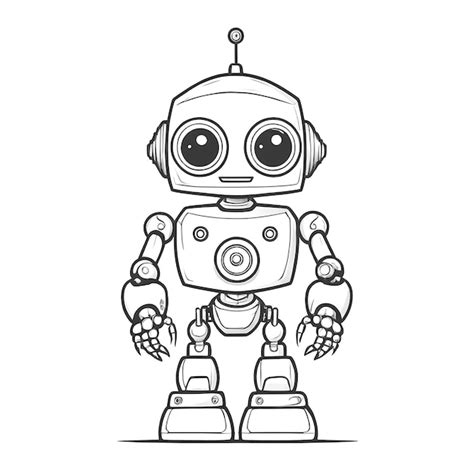 Premium Photo A Robot Outline Illustration On White Background