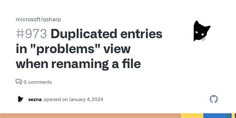 duplicated entries in problems view when renaming a file · issue 973