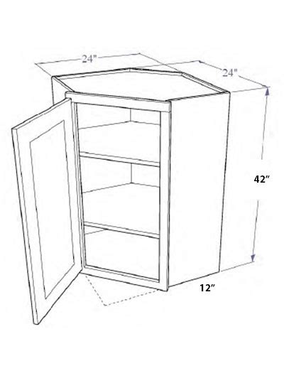 Natural Shaker 24x42 Wall Diagonal Corner Cabinet