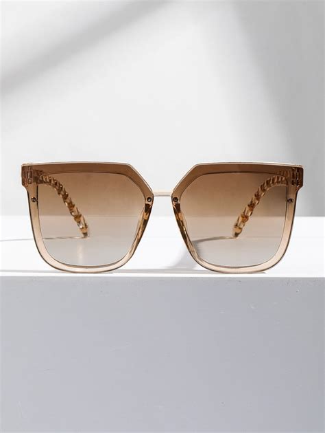 Square Frame Tinted Lens Boho Style Fashion Glasses Uv Protection