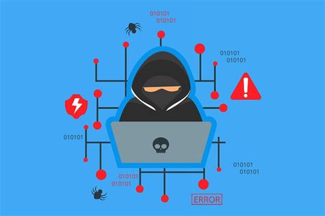 Premium Vector Hacker With Laptop In A Flat Design Security Hacking Spy Fraud Hacker