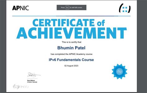 Bhumin Patel On Linkedin Im Happy To Share That Ive Obtained A New Certificate Ipv6