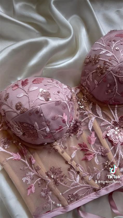 Pink Flower Sheer Embroidered Corset Top Bustier Corset Pattern
