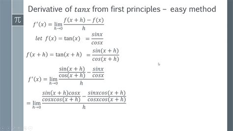How To Find The Derivative Of Tanx From First Principles YouTube
