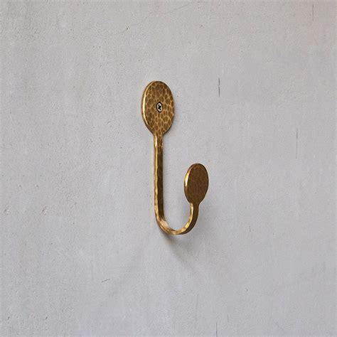 Brass Wall Hooks Antique Brass Wall Hooks With Hammered Grain On