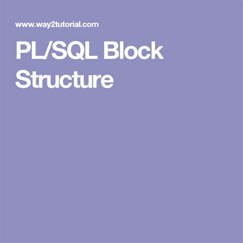 pl sql block structure