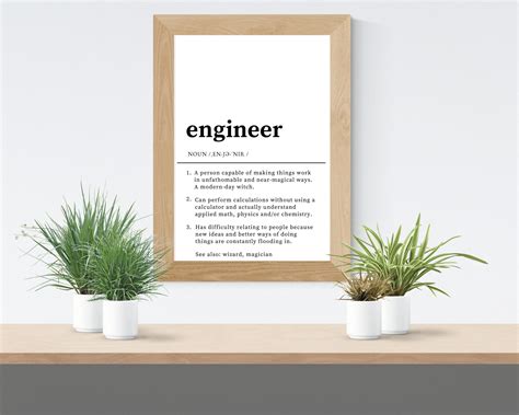 Engineer Definition Funny Sarcastic Wall Art Engineer Ts
