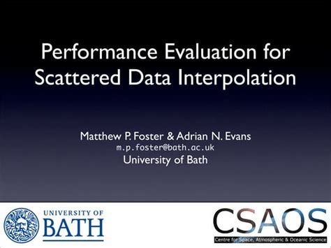 Performance Evaluation For Scattered Data Interpolation Ppt