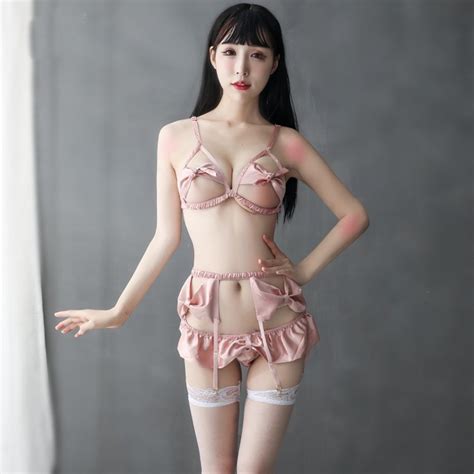 Irresistible Topless Garter Bra Set Amorino