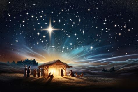 Wooden Stable At Dark Starry Night Stock Illustration Illustration Of