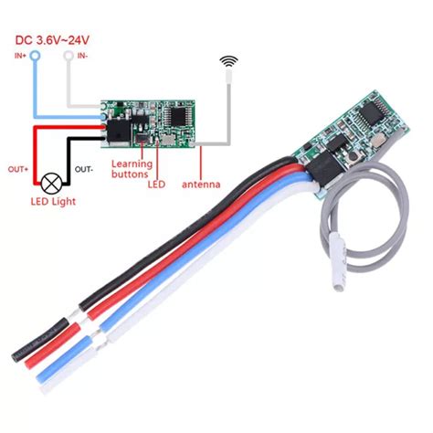 433mhz 1ch Rf Relay Receiver Wireless Remote Control Light Switch Micro