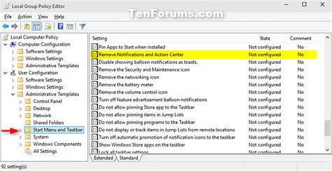 Enable Or Disable Action Center In Windows Tutorials