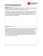 Final Exam COGS Short Answer Question Answer Sheet Docx COGS FINAL EXAM S