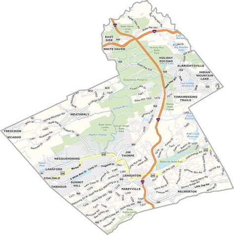Carbon County Map Pennsylvania Us County Maps