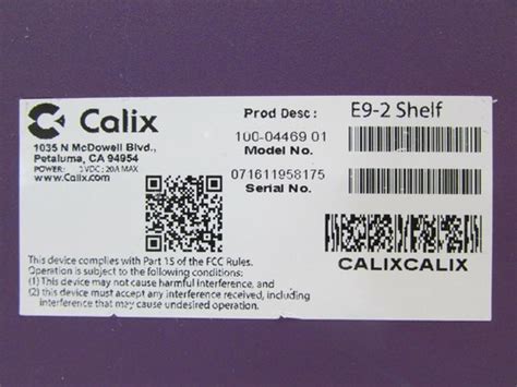 Calix E9 2 Shelf 2u Empty Chassis 100 04469 Ebay