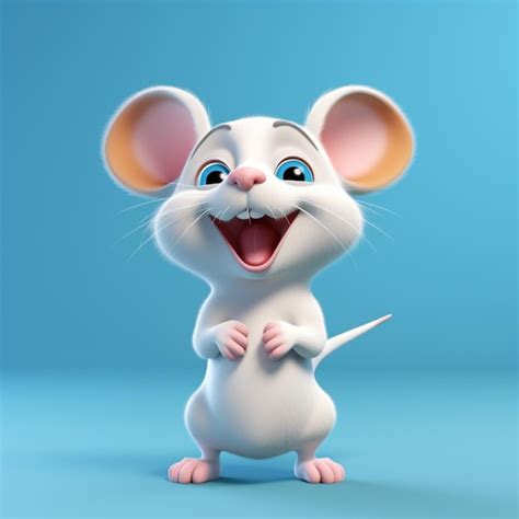 Premium Photo Cartoon Mouse With Big Ears And Big Eyes Standing Up