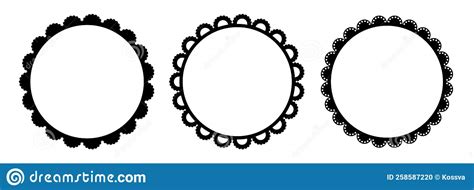 Scalloped Edge Round Stroke Simple Circle Scalloped Border Fabric